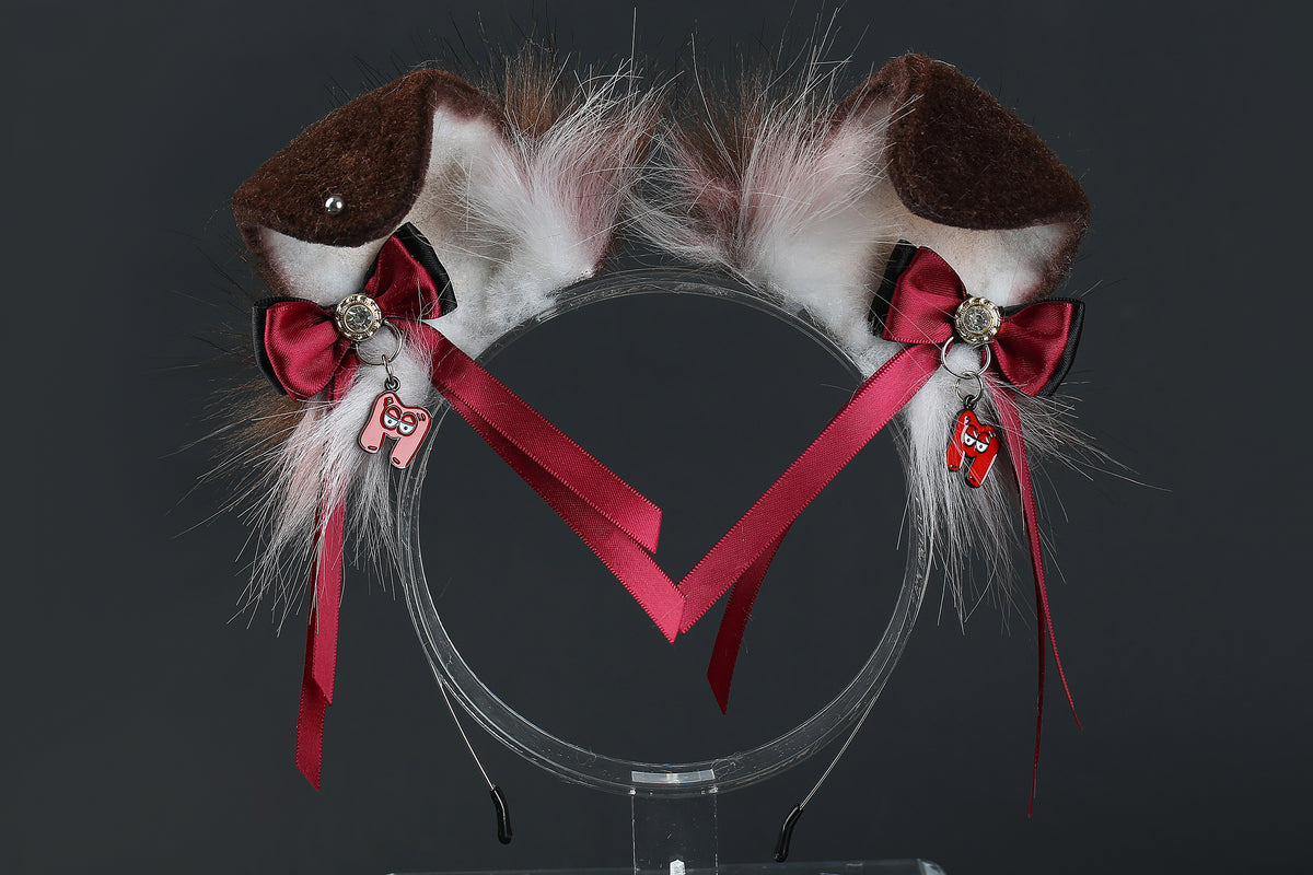 Brown puppy ear and tail set Shepherd dog ear and tail plug set Shiba ...
