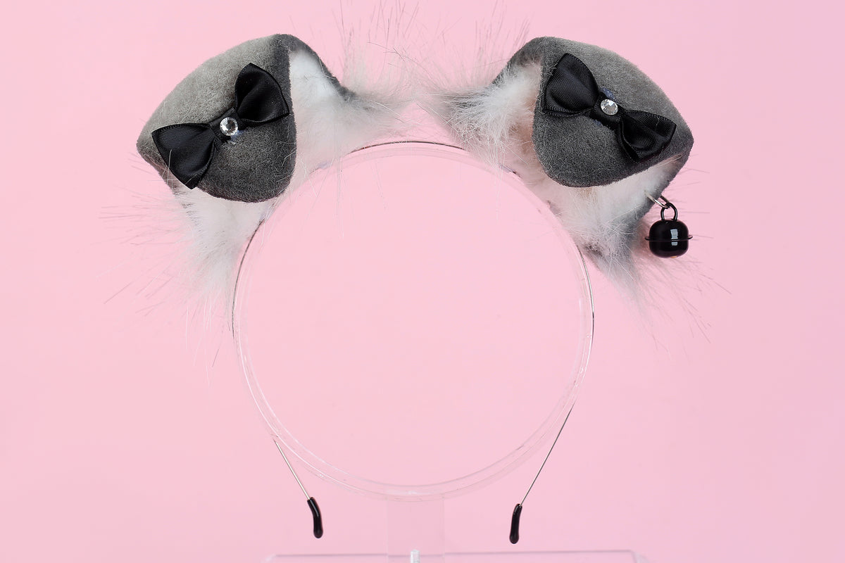 Gray puppy ear and tail set Shepherd dog ear and tail plug set Shiba I ...