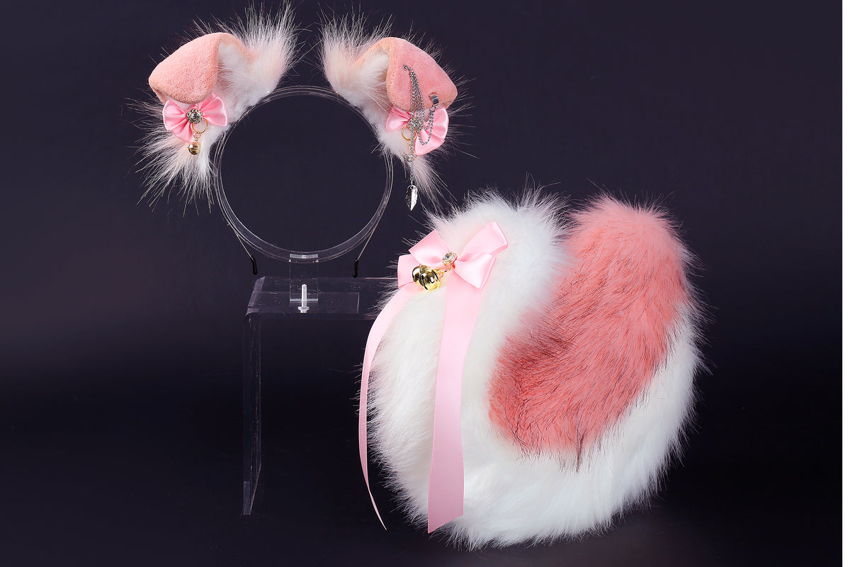 Pink puppy ear and tail set Shepherd dog ear and tail plug set Shiba I ...