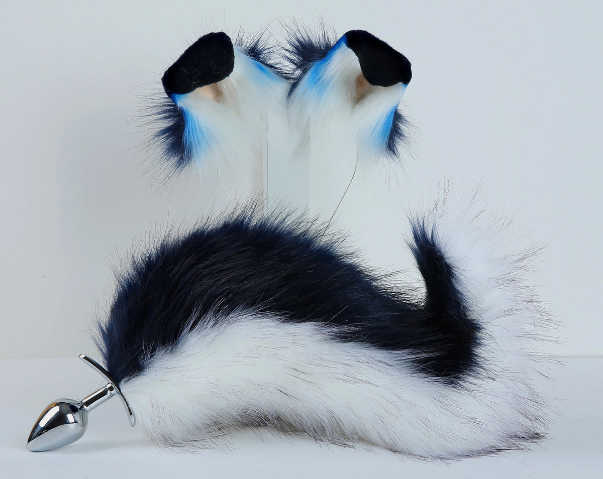 Dog tail plug and ear set Shiba Inu tail butt plug dog tail buttplug a ...
