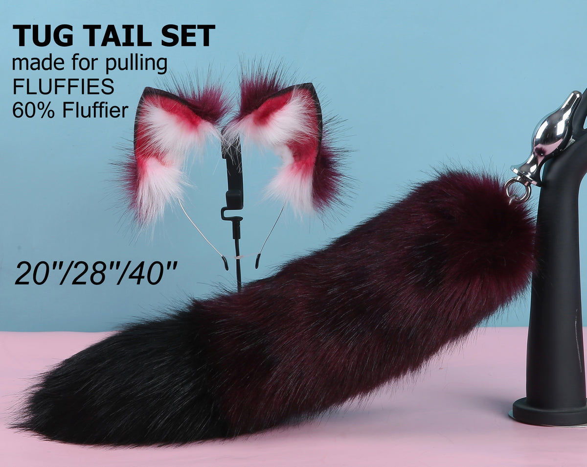 fluffy fox tail plug fox ear tug tail plug and ear set fluffy fox tail ...