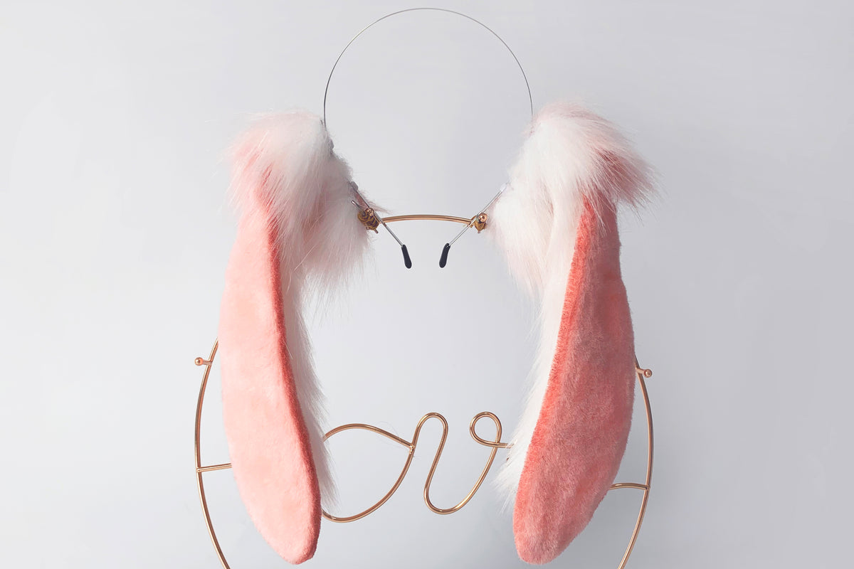 lop bunny ear and tail plug set pink bunny petplay ear and tail butt p ...