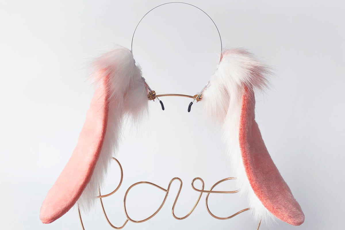 lop bunny ear and tail plug set pink bunny petplay ear and tail butt p ...