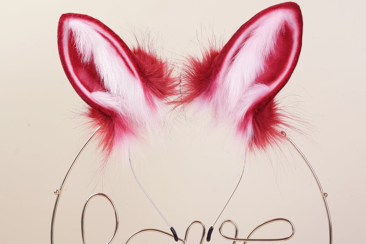 red white bunny ear and tail plug set rabbit tail butt plug and ear ta ...