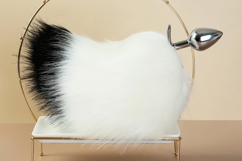 white black bunny tail plug and ear set rabbit tail butt plug and ear ...